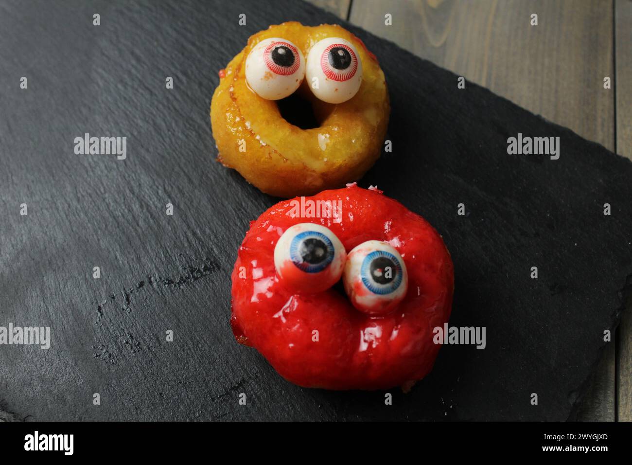 Cake Donut With Eyes Halloween Scary Desserts Stock Photo - Alamy