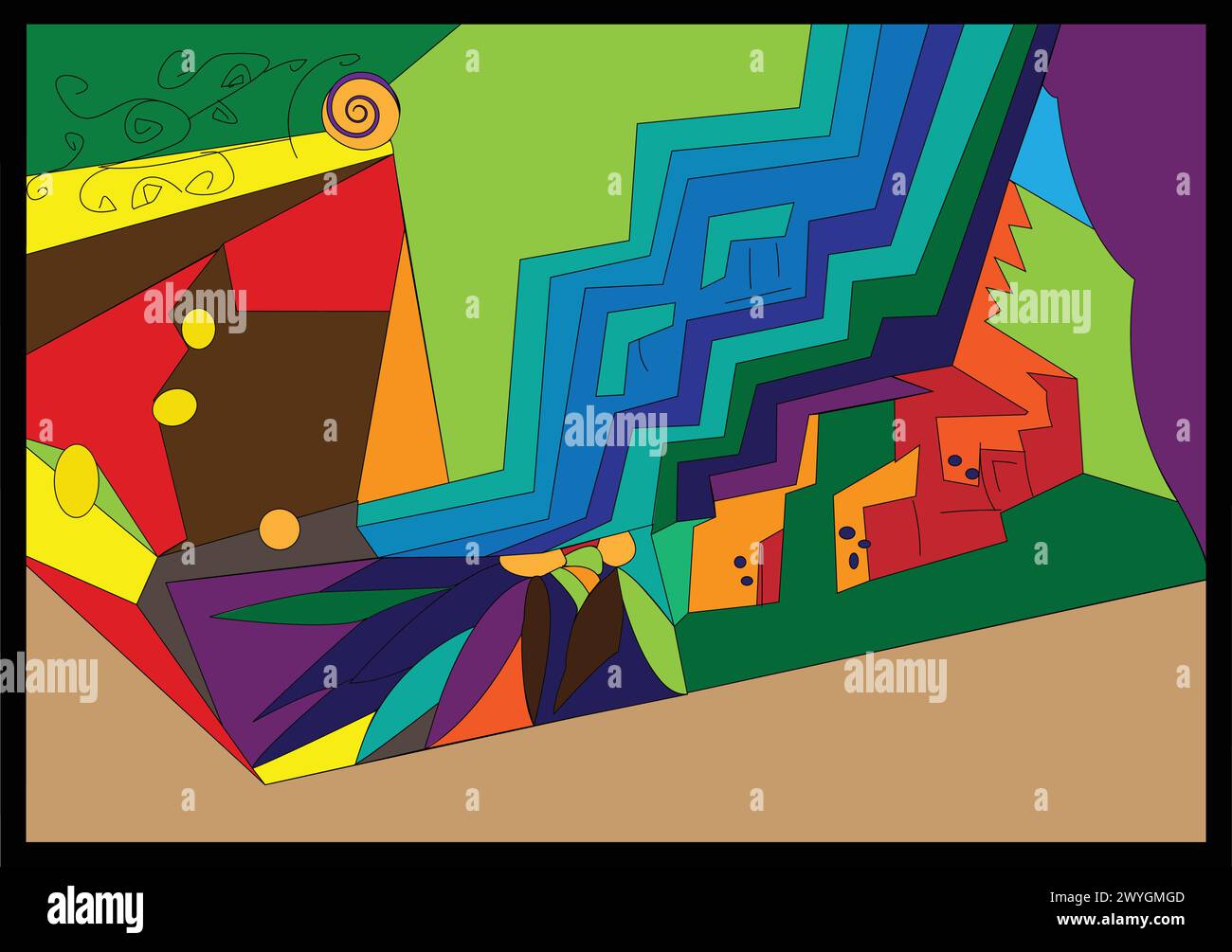 Unusual unique landscape Stock Vector Images - Alamy