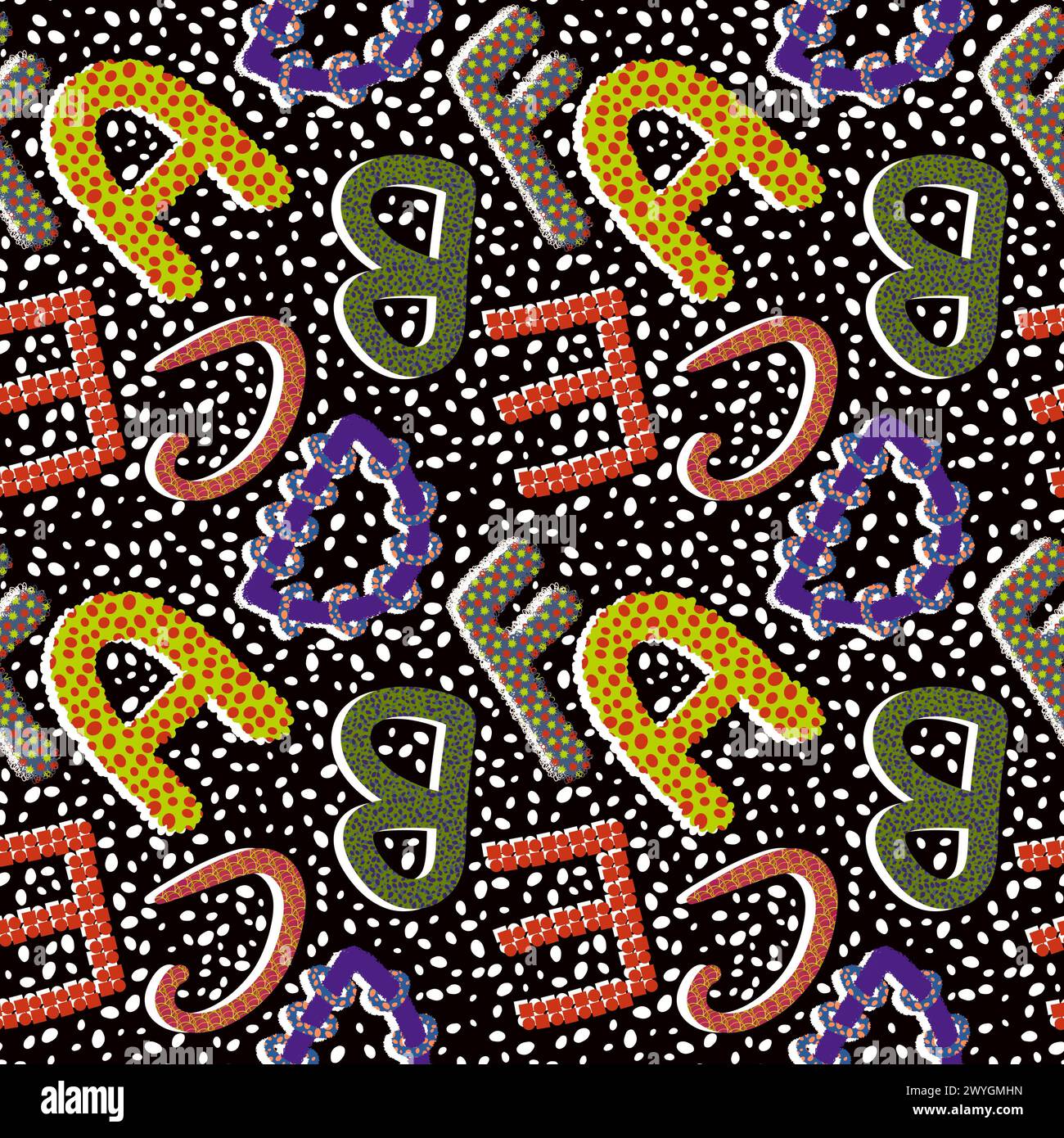 Cartoon alphabet seamless kindergarten pattern for wrapping paper and ...