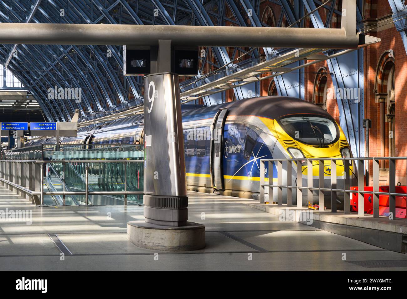 London, UK - March 23, 2024; Eurostar train at St Pancras station ...