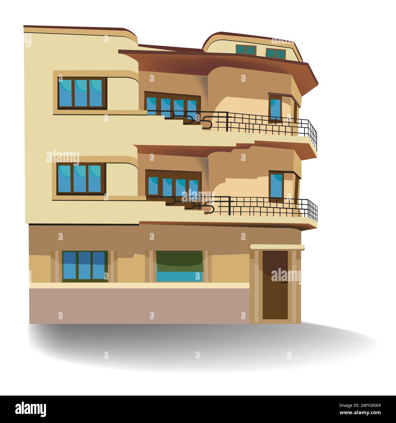 Facade modern office residential building Cut Out Stock Images ...