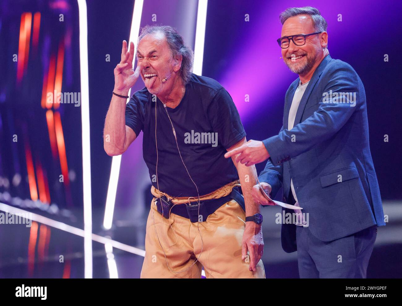 Cologne, Germany. 06th Apr, 2024. Hugo Egon Balder (l), presenter ...