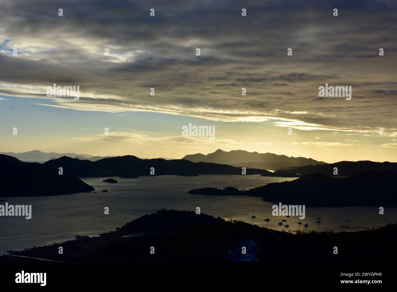 Sunset view in Coron, Palawan, Philippines from Tapyas Stock Photo - Alamy