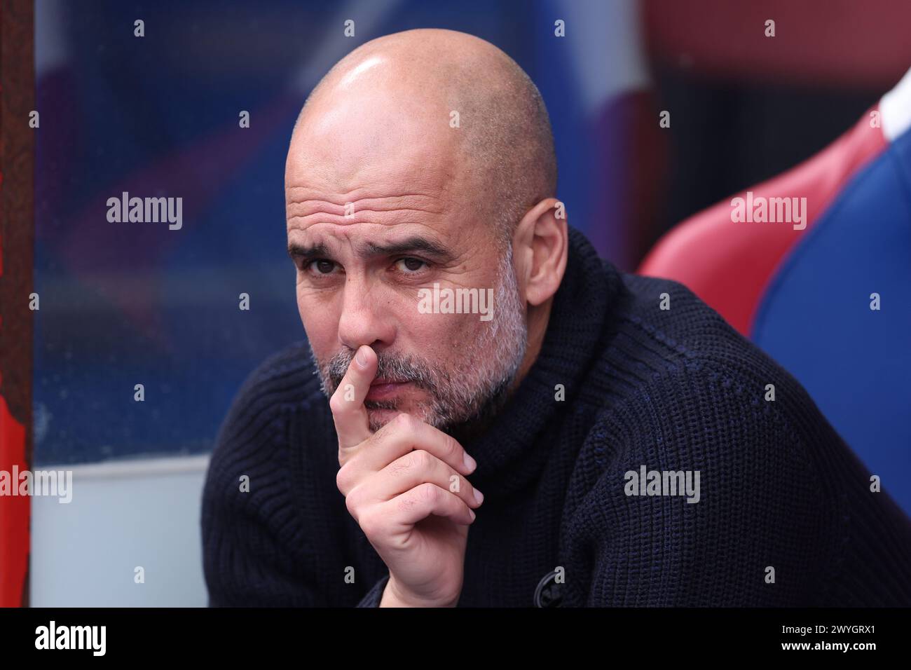 London, England, 6th April 2024. Pep Guardiola, Manager of Manchester ...