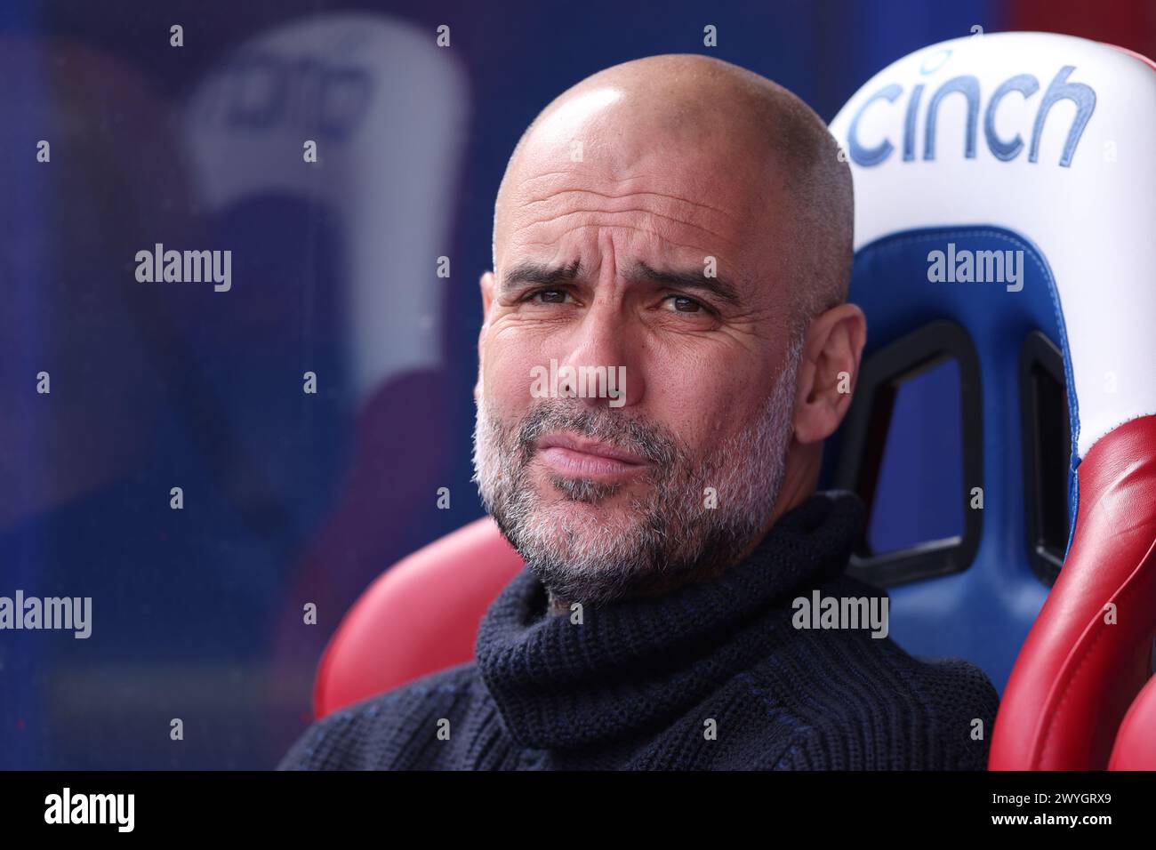 London, England, 6th April 2024. Pep Guardiola, Manager of Manchester ...