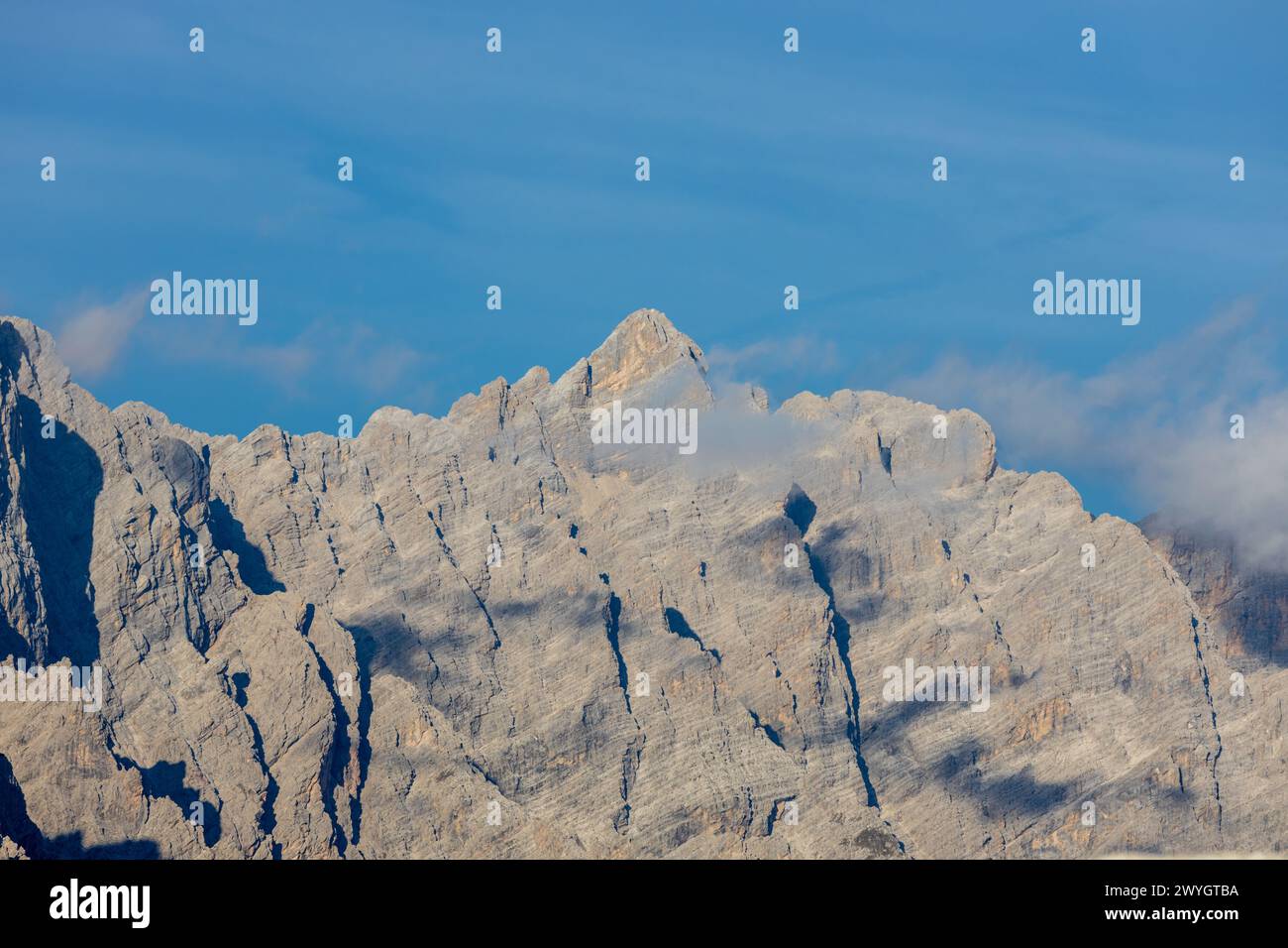 Dolomites mountains rocky peaks scenic landscape. Alpine summits in the ...