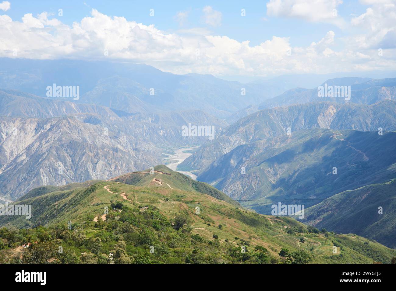 Spectacular scenery of the Colombian Andes: panoramic view of the ...
