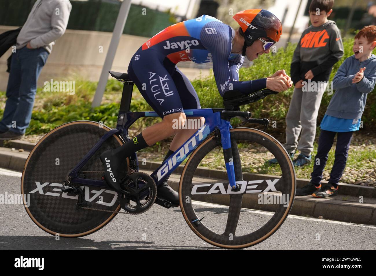 DE PRETTO Davide of Team Jayco AlUla during the Itzulia Basque Country 2024, cycling event ...