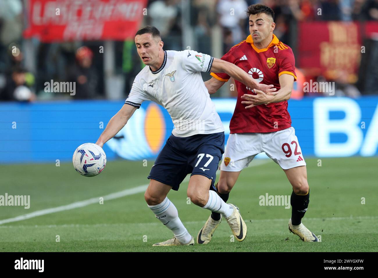 Rome, Italy 06.04.2024 : Stephan El Shaarawy of Roma, Adam Marusic of ...
