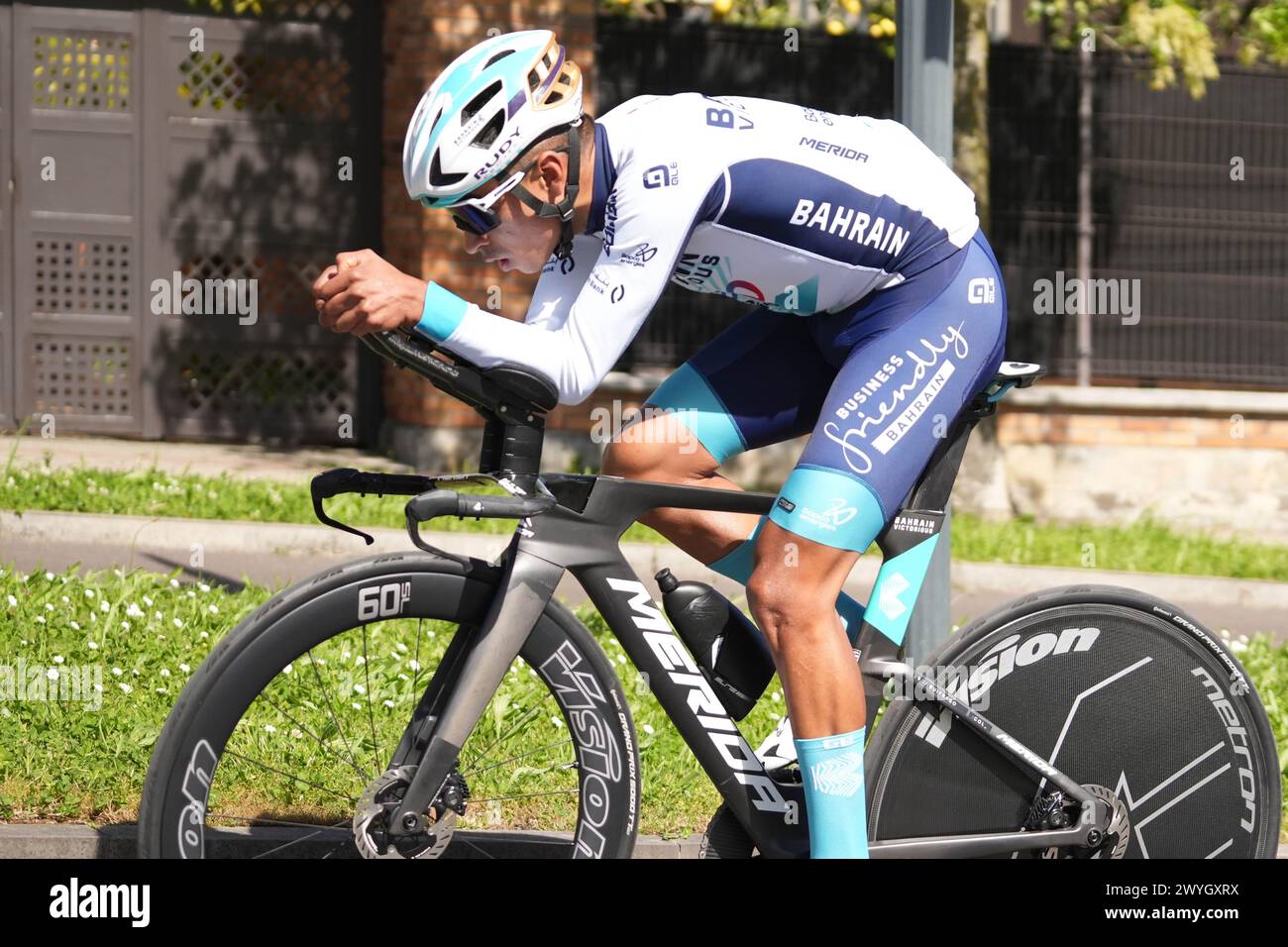 Bahrain - Victorious Team during the Itzulia Basque Country 2024, cycling event, stage 1 Irun ...