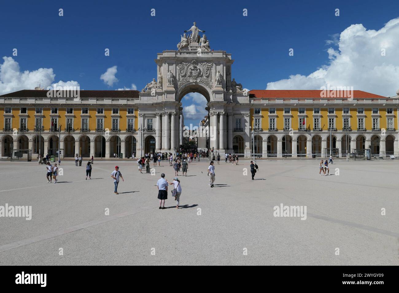 The triumphal Rua Augusta Arch, also known as Arco da Rua Augusta on ...