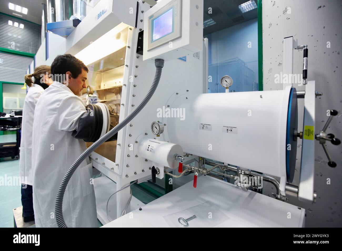 Preparing samples in inert atmosphere, controlled atmosphere glove box ...