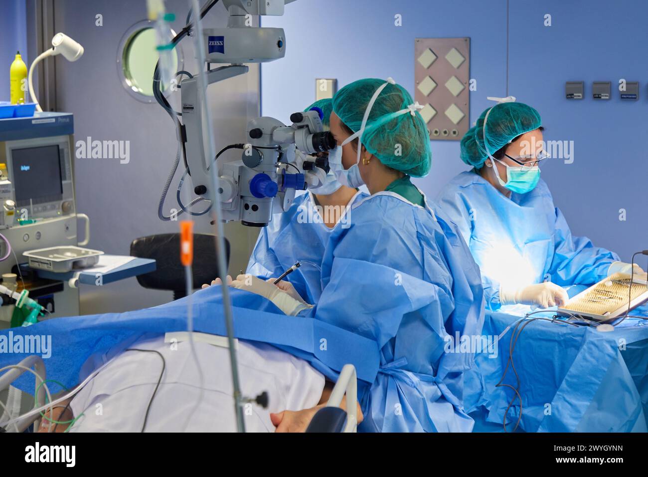 Surgical intervention of eyes, Cataracts, Operating theater of ...