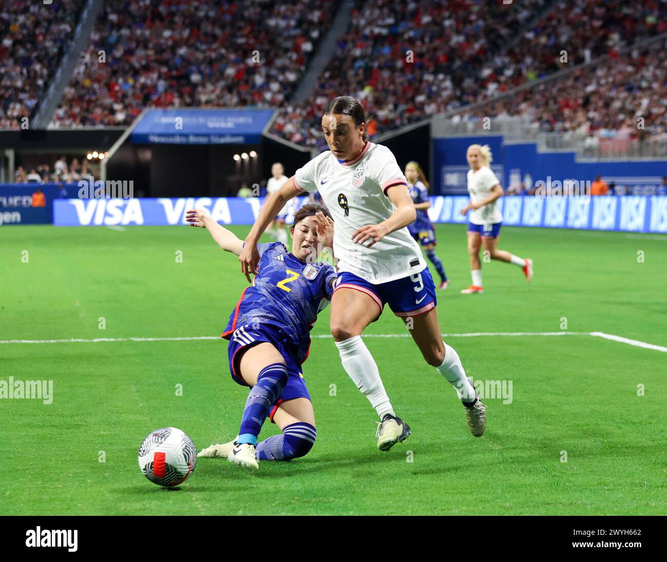 Atlanta, Georgia, USA. 6th Apr, 2024. Japan defender RISA SHIMIZU (2 ...