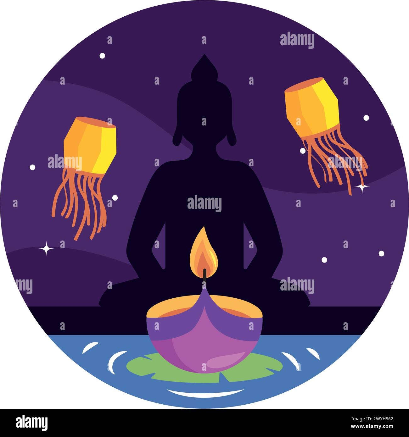 waisak buddhist lamp Stock Vector Image & Art - Alamy