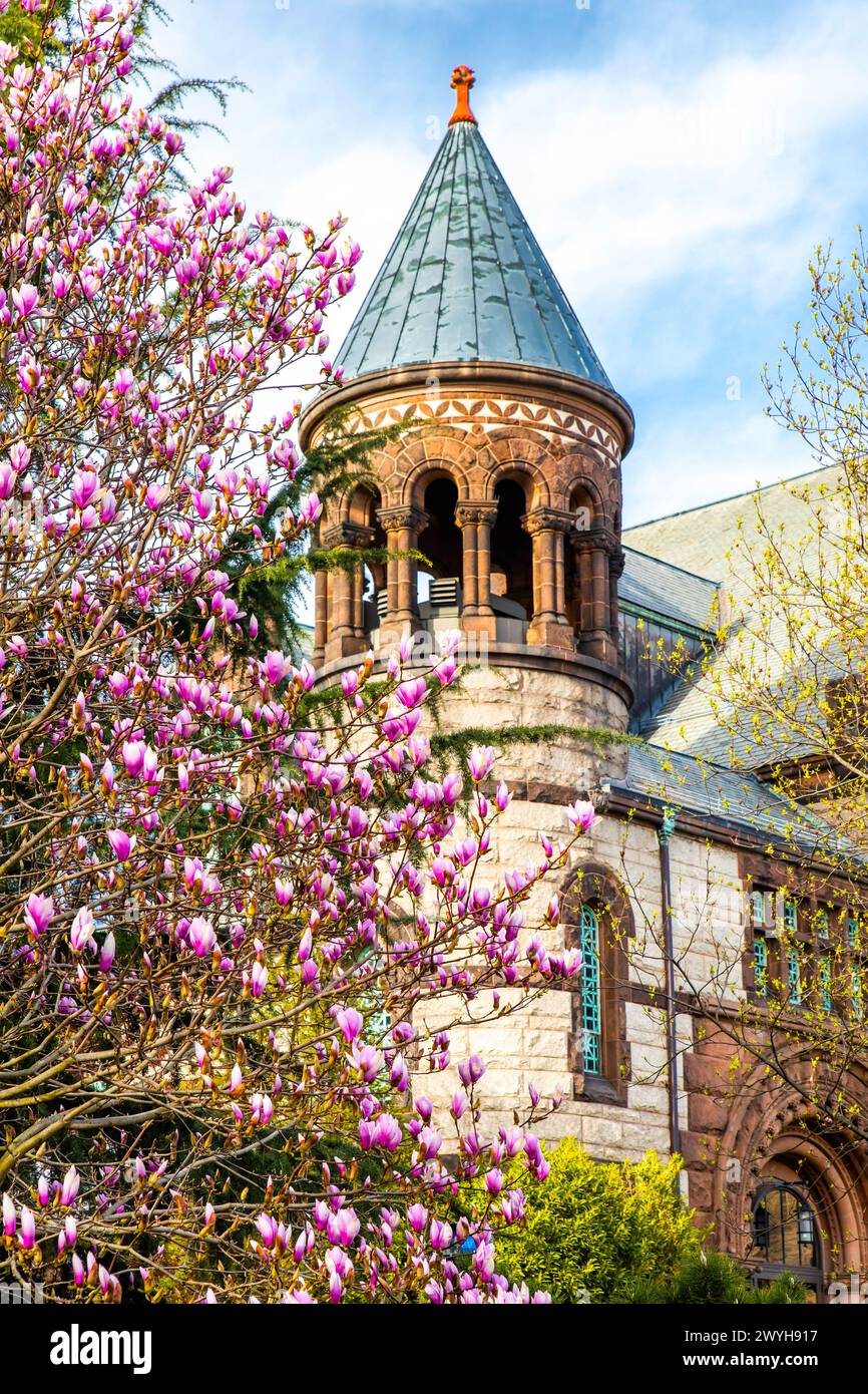 Scenic view of Richardson Auditorium at Princeton University in spring ...