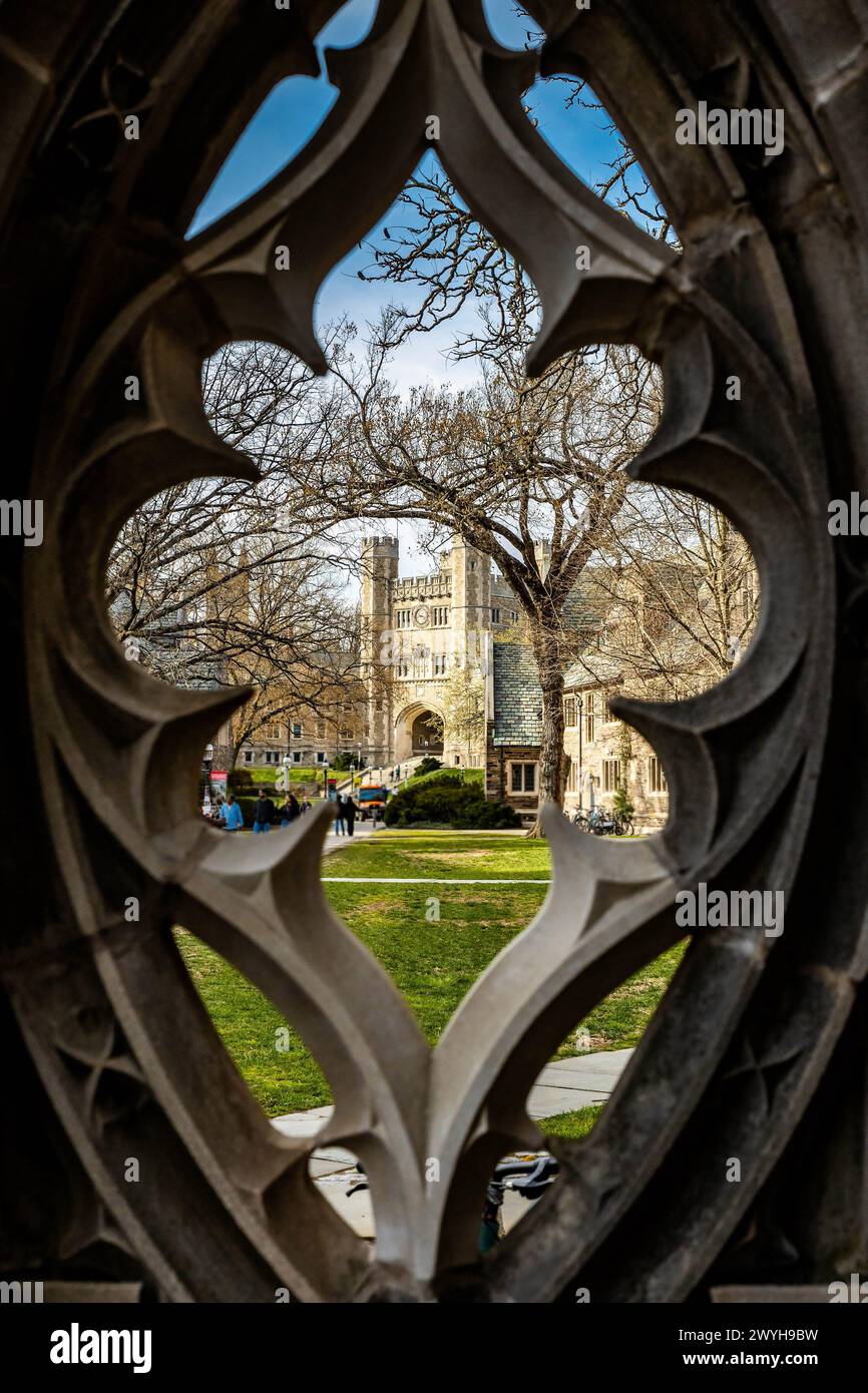 View of Princeton University campus building through the window Stock ...