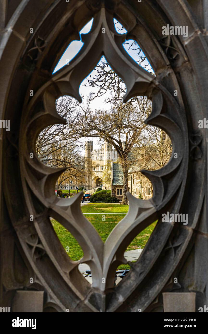 View of Princeton University campus building through the window Stock ...
