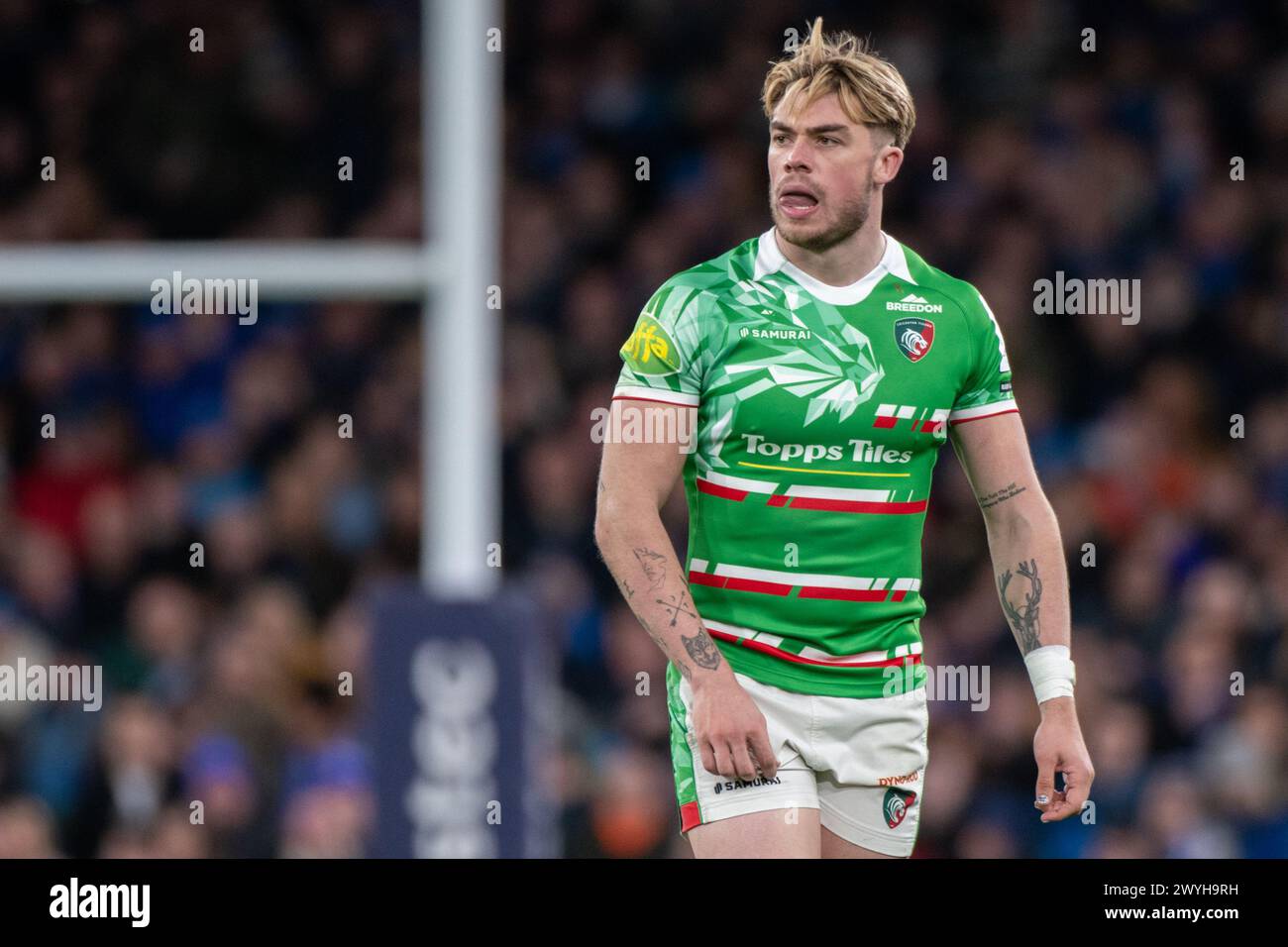 Dublin, Ireland. 07th Apr, 2024. Ollie Hassell-Collins of Leicester ...