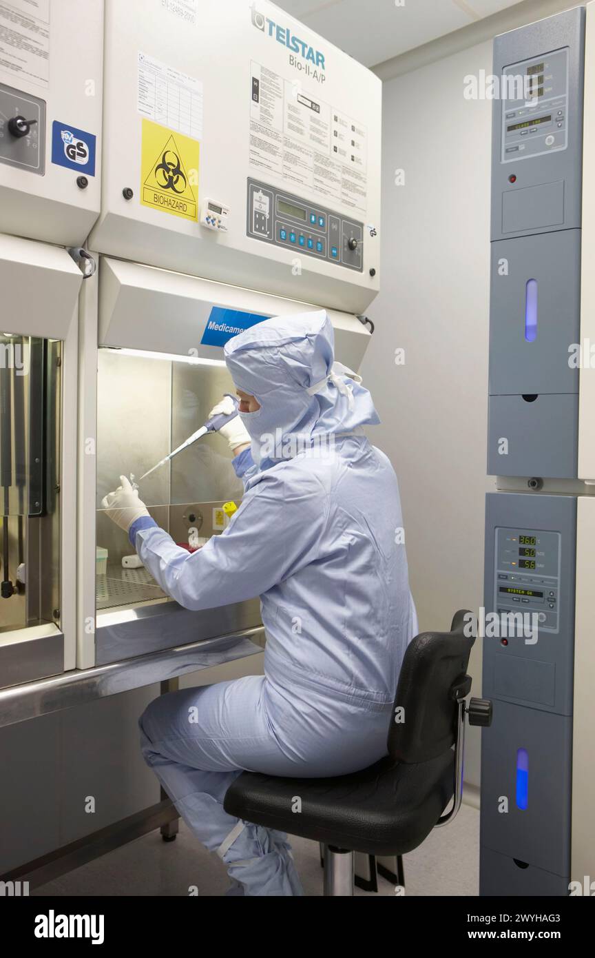 Biological safety cabinet. Production room, grade B. Clean room ...