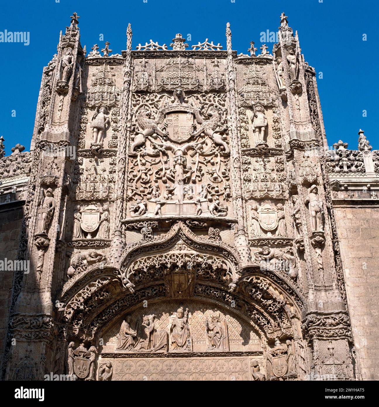 Plateresque facade of Colegio de San Gregorio -now Museo Nacional de ...
