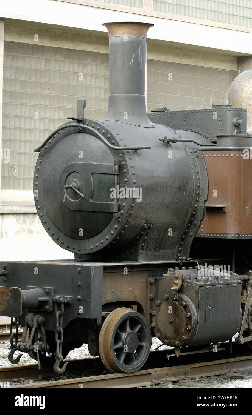 Steam locomotive at museum of railway history. Azpeitia. Guipúzcoa ...
