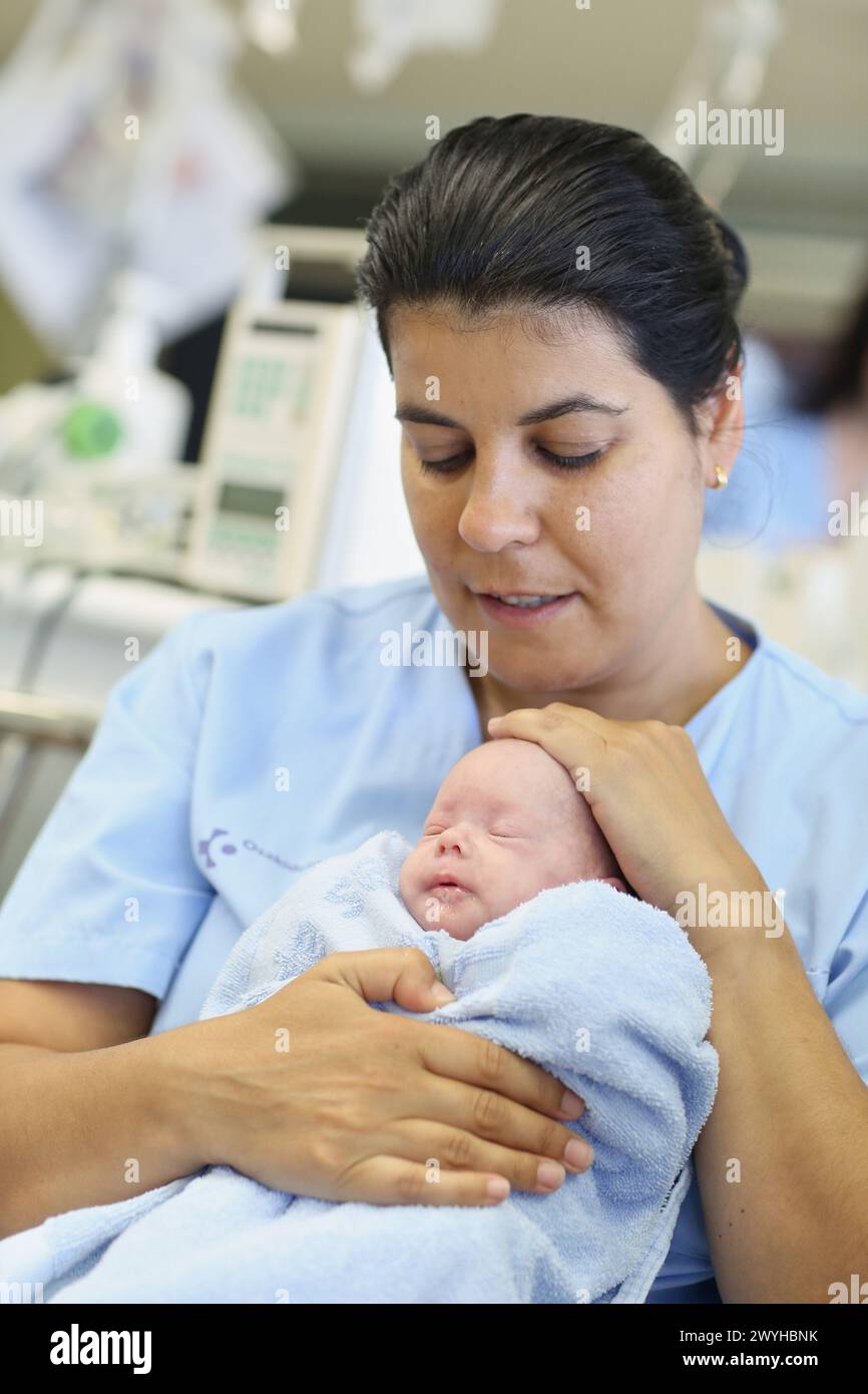 Nurse care, Neonate Intensive care Unit, Donostia Hospital, San ...