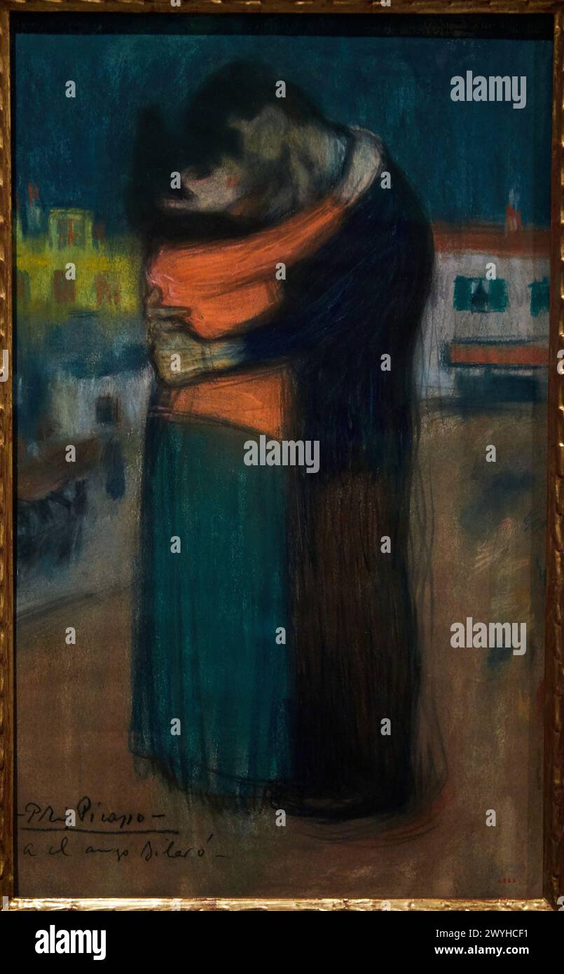 The embrace, 1900, Pablo Picasso (1881-1973), Museu Picasso Museum ...