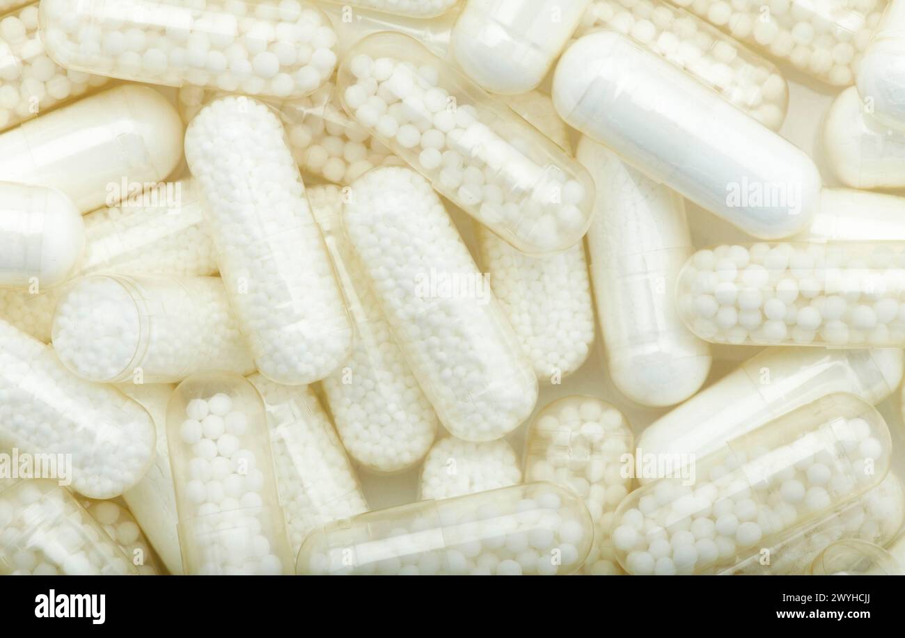 Sample powder-filled capsules and pellets, Generic drugs ...