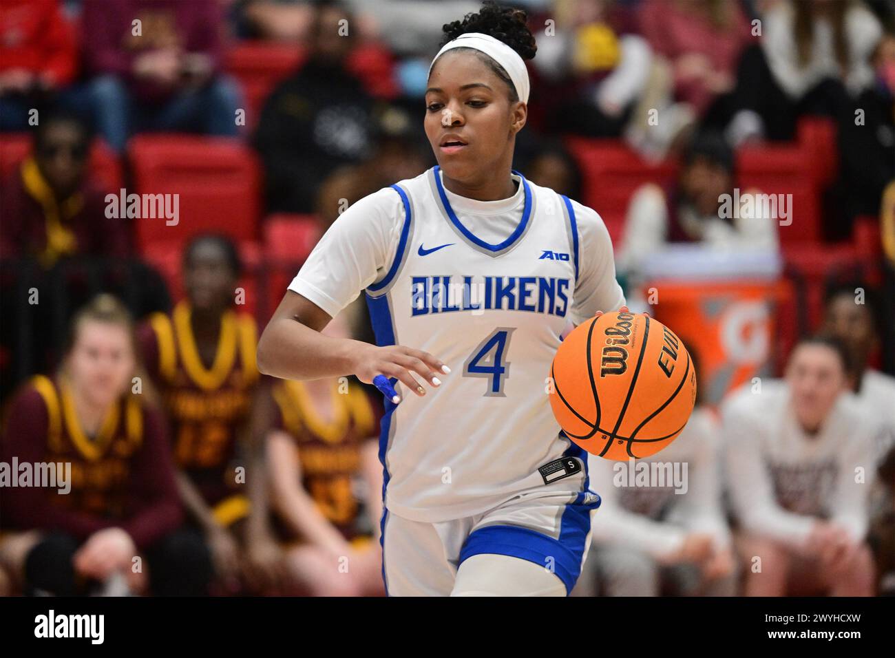Edwardsville, USA. 06th Apr, 2024. Saint Louis Billikens guard Kennedy ...