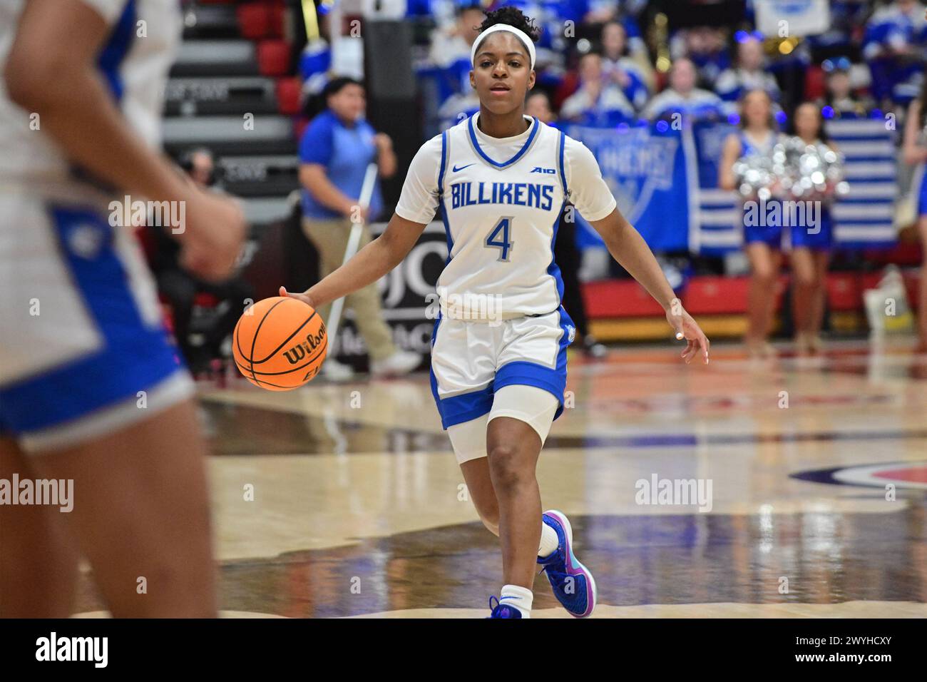 Edwardsville, USA. 06th Apr, 2024. Saint Louis Billikens guard Kennedy ...