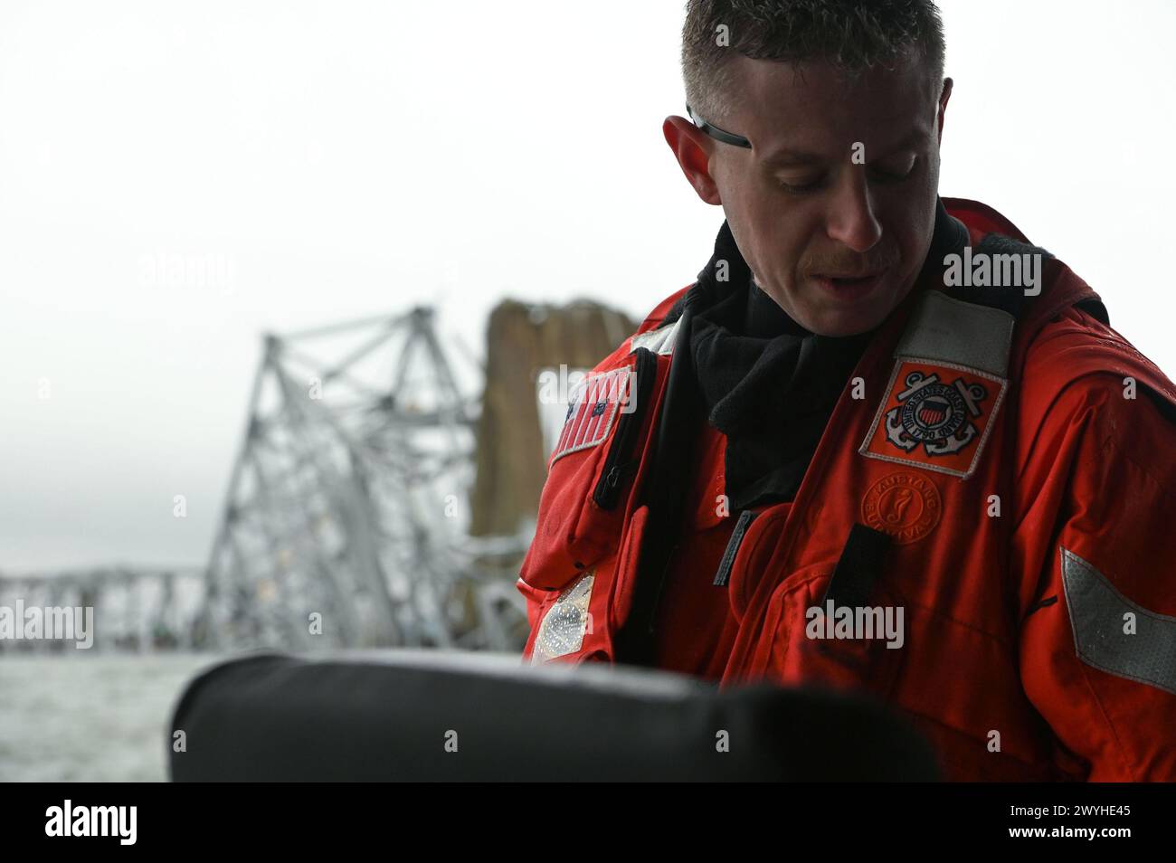 U.S. Coast Guard response boat crews enforce a safety zone, April 2 ...