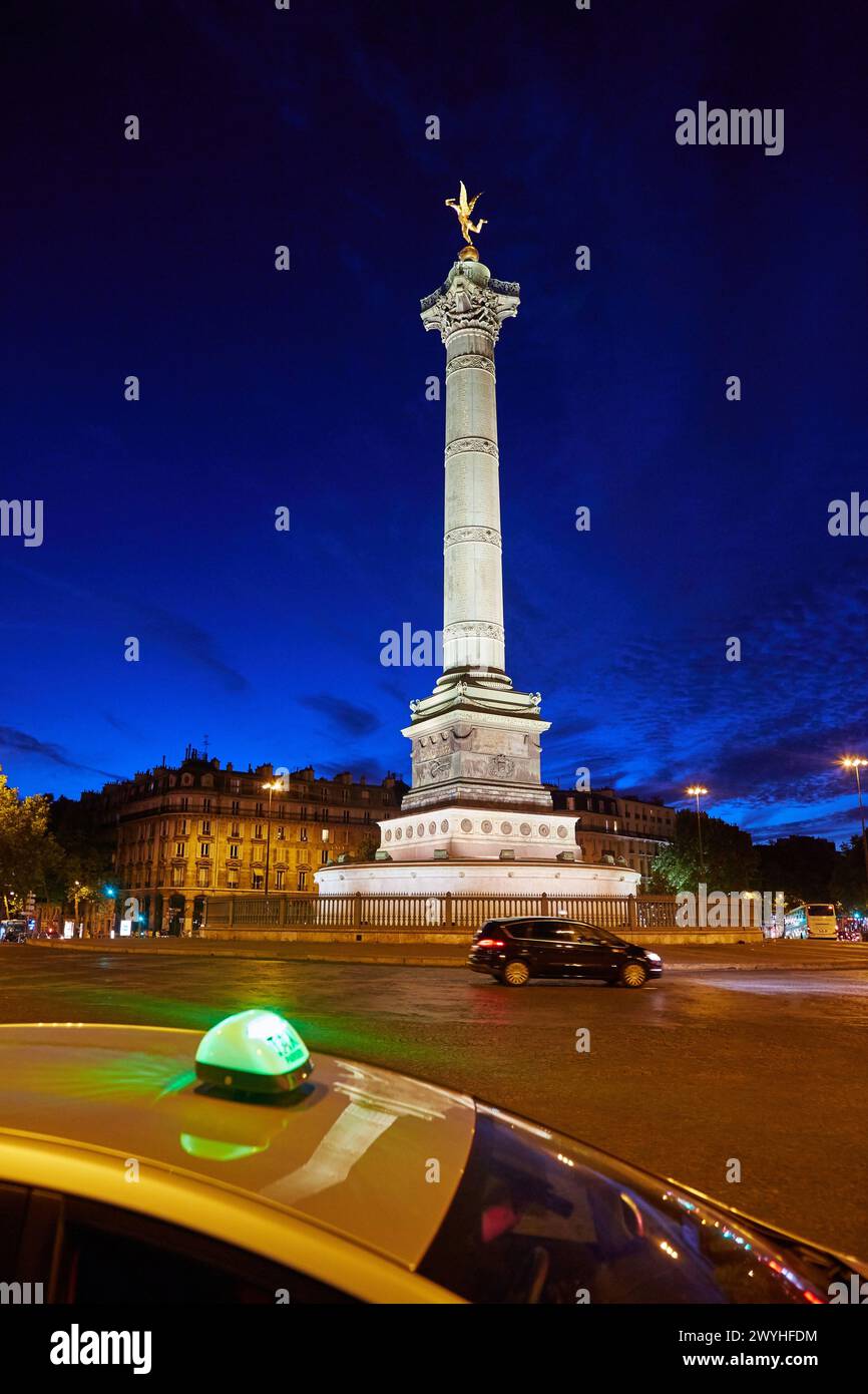 Liberty column, Bastille square, Place de la Bastille, Paris, France ...