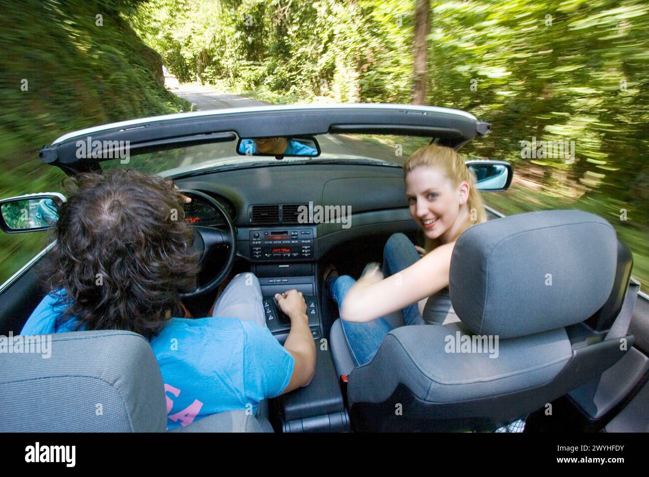 Young couples drive car hi-res stock photography and images - Alamy