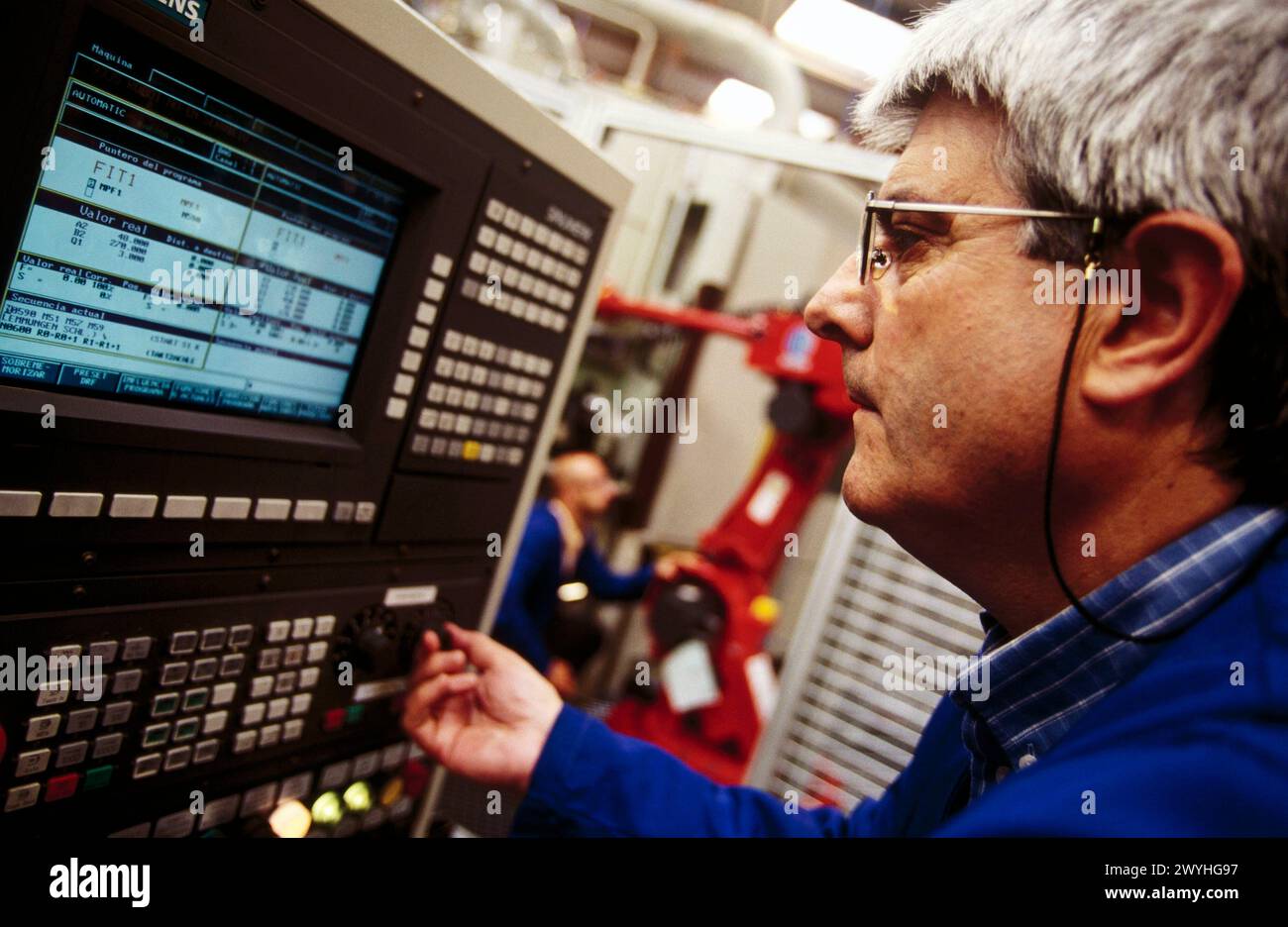 Automotive industry. Car parts manufacturing. Assembly line control ...