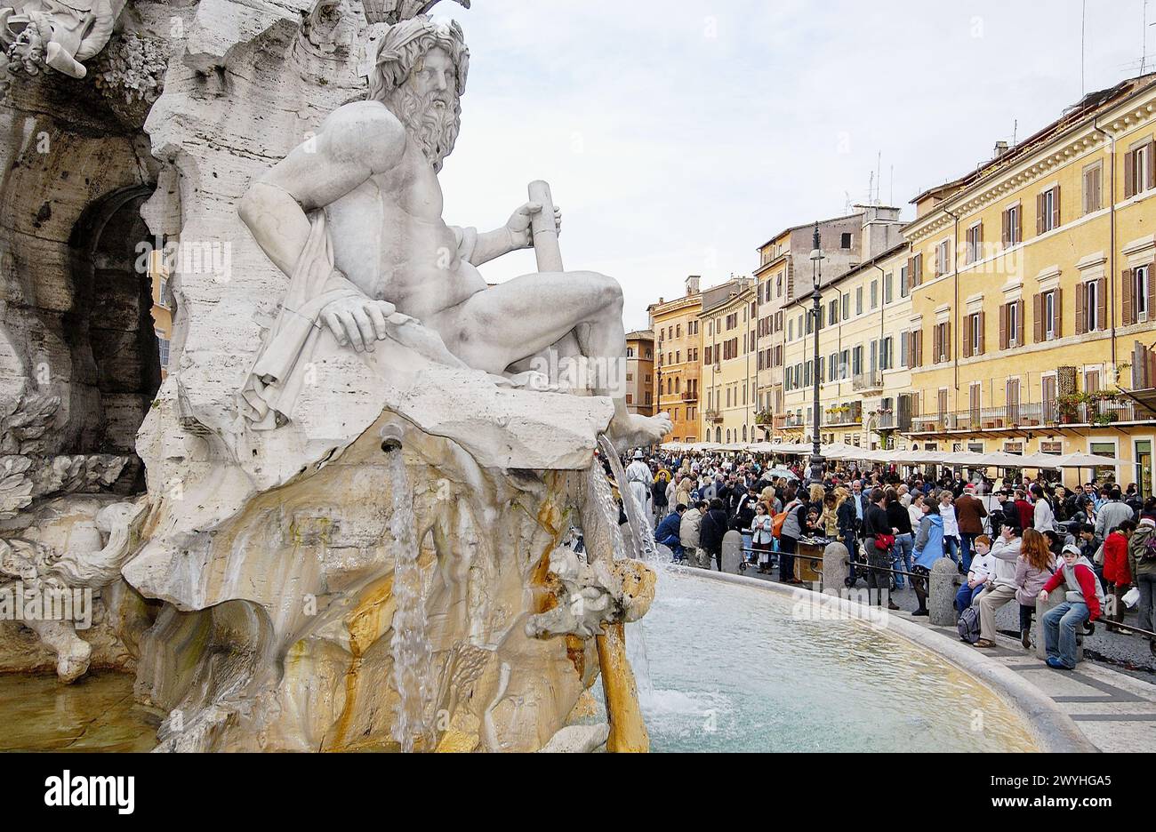 Fountain of the Rivers in Piazza Navona. Rome. Italy Stock Photo - Alamy