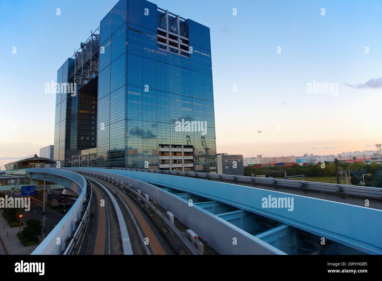 Telecom Center, Odaiba, Yurikamome line, Monorail train, Tokyo, Japan ...
