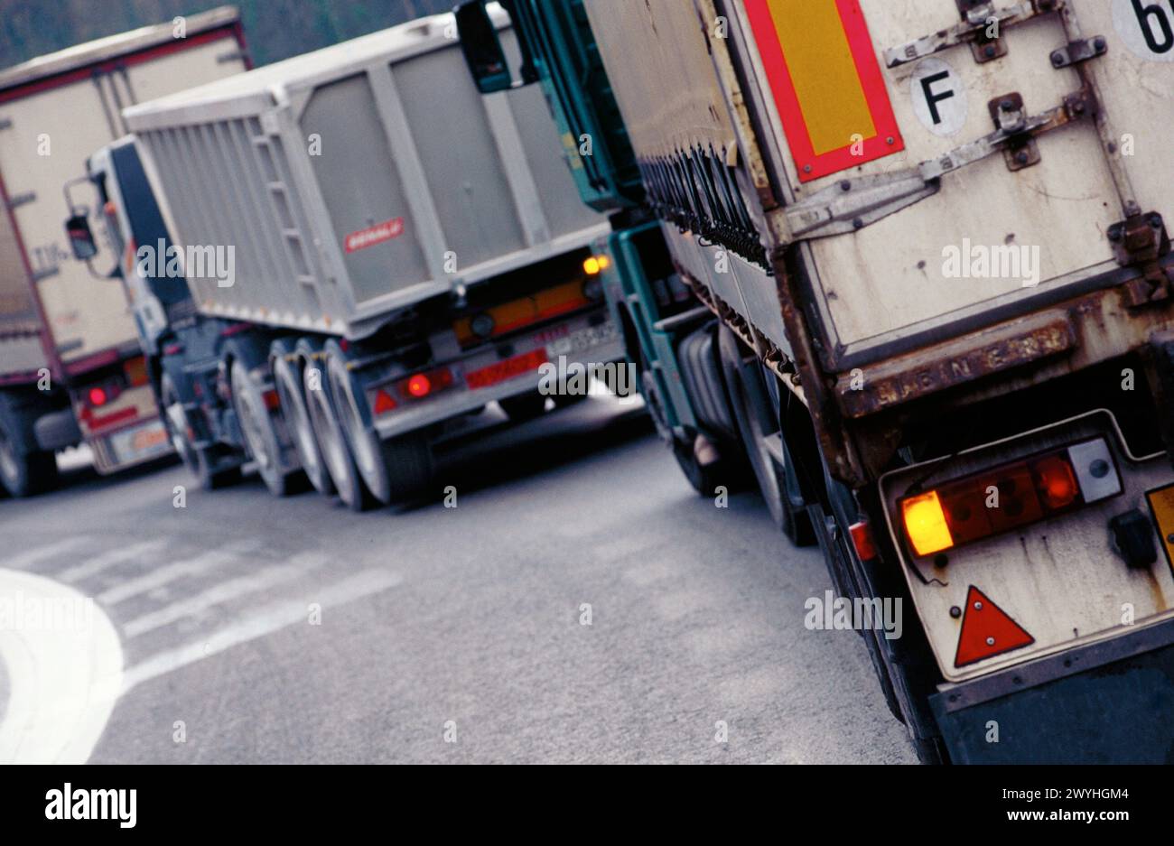 Heavy truck traffic Stock Photo - Alamy