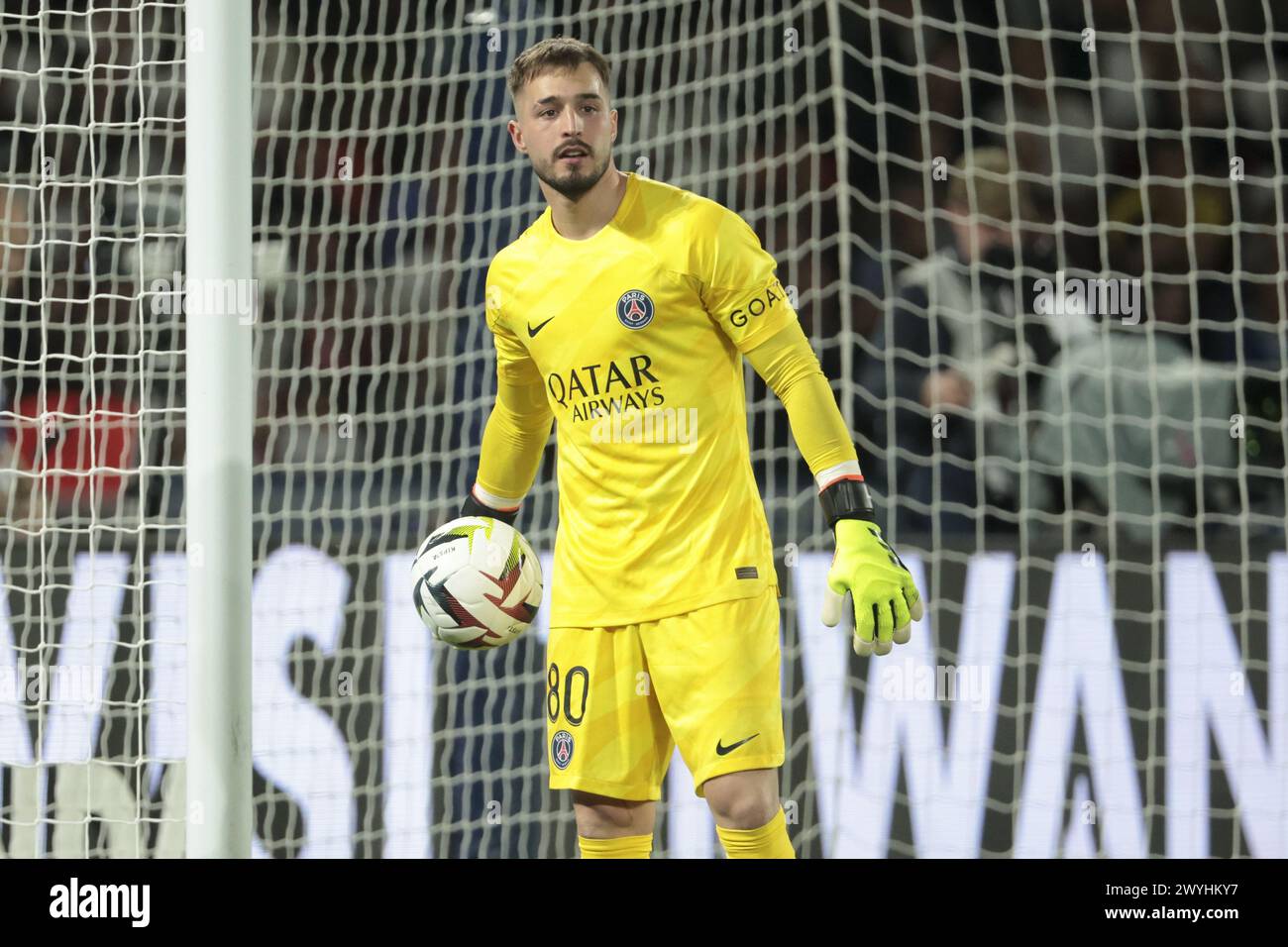 PSG goalkeeper Arnau Tenas during the French championship Ligue 1 ...