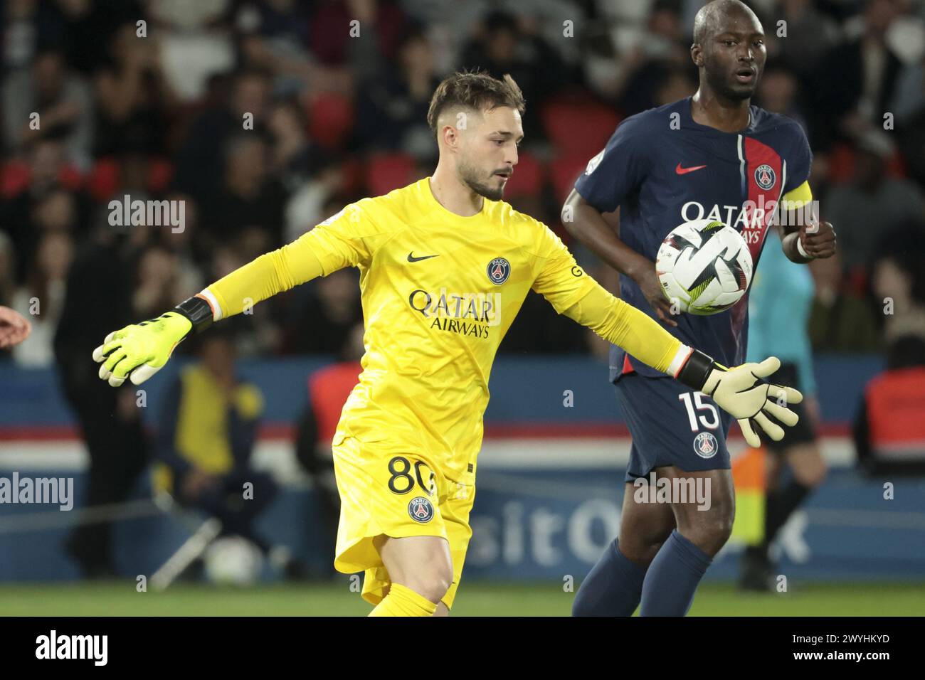 PSG goalkeeper Arnau Tenas during the French championship Ligue 1 ...