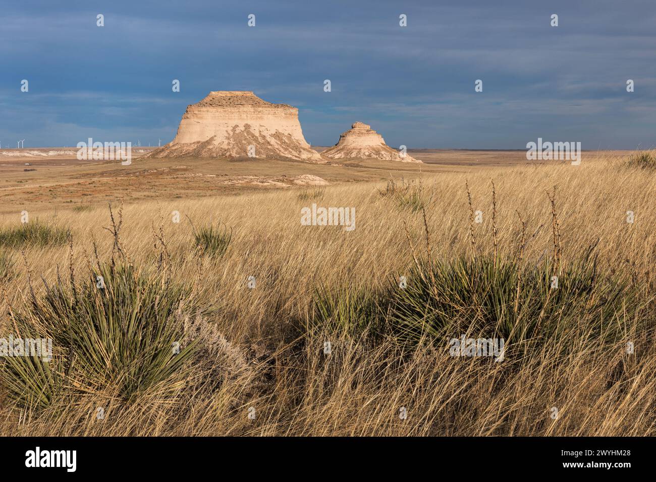 The Pawnee Buttes which rise 300 feet above the Pawnee prairie ...