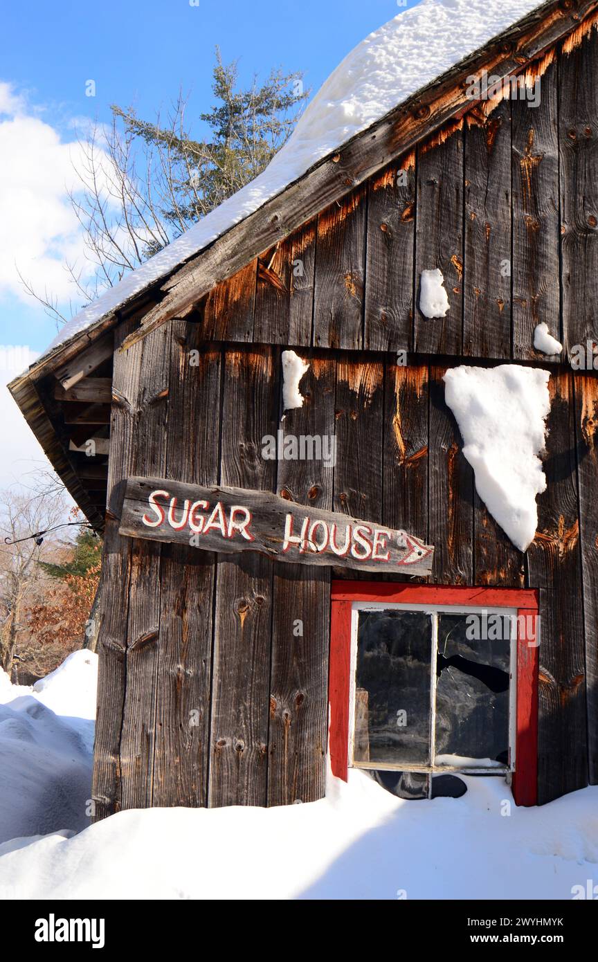 A Maple Sugar Shack in the New England Cold Stock Photo - Alamy