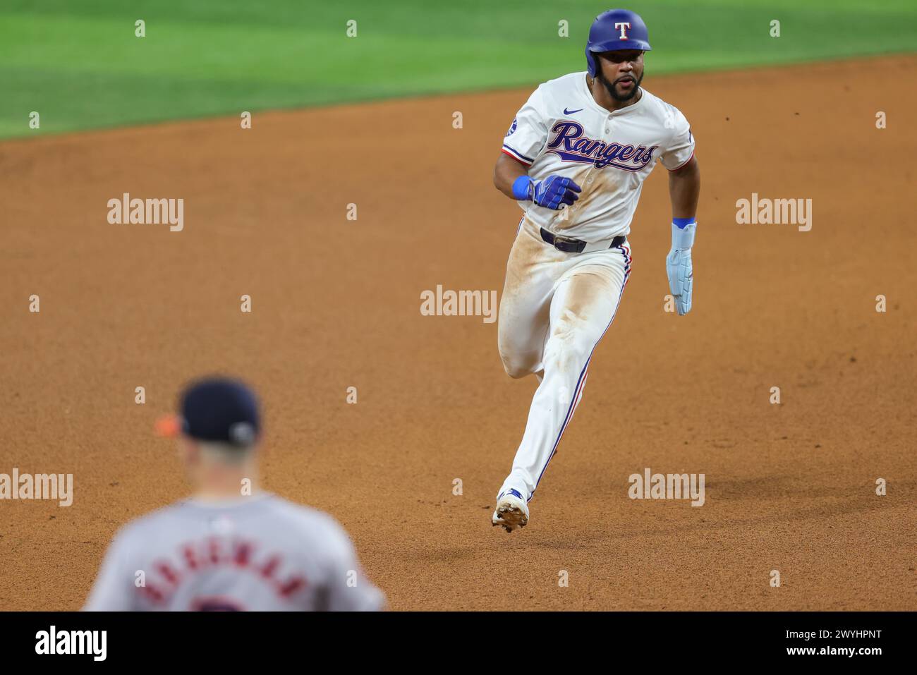 Arlington, Texas, USA. 6th Apr, 2024. Texas Rangers outfielder Leody ...