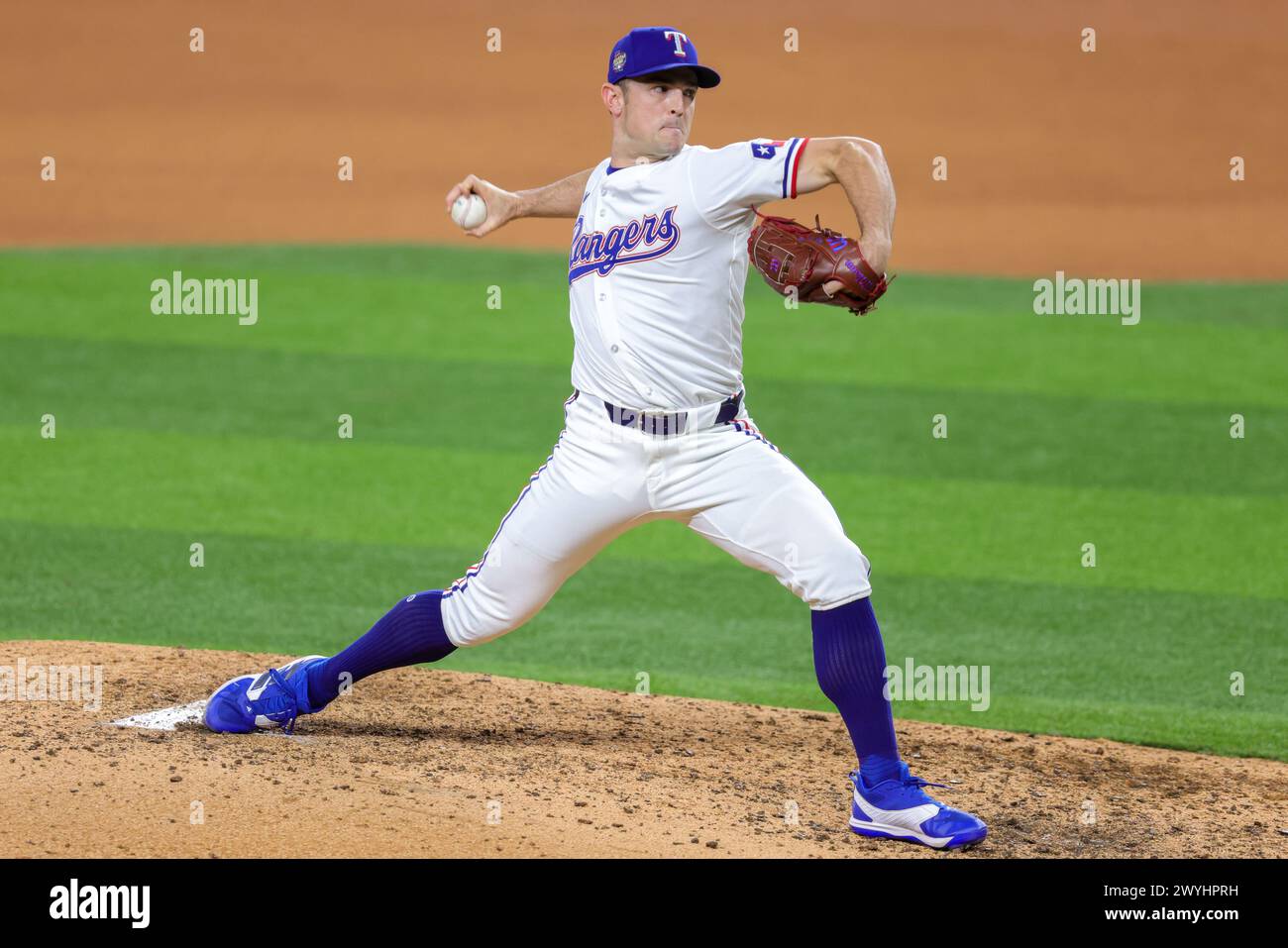 Arlington, Texas, USA. 6th Apr, 2024. Texas Rangers pitcher David ...