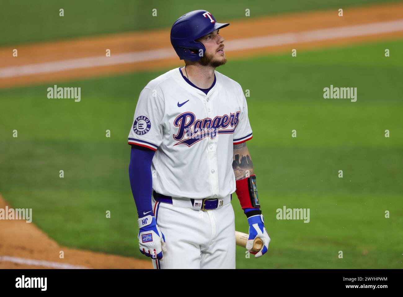 Arlington, Texas, USA. 6th Apr, 2024. Texas Rangers catcher Jonah Heim ...