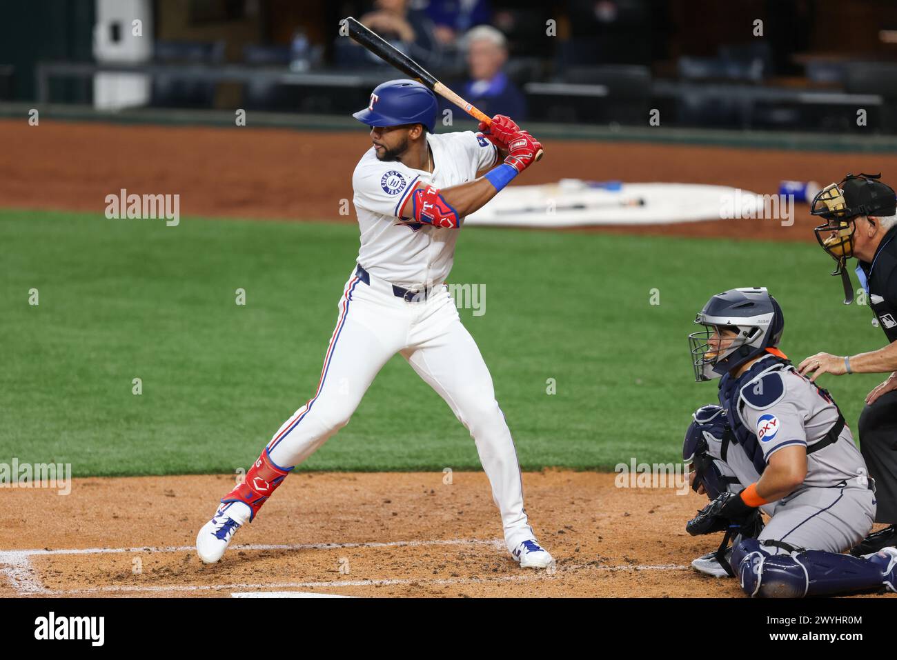 Arlington, Texas, USA. 6th Apr, 2024. Texas Rangers outfielder Leody ...
