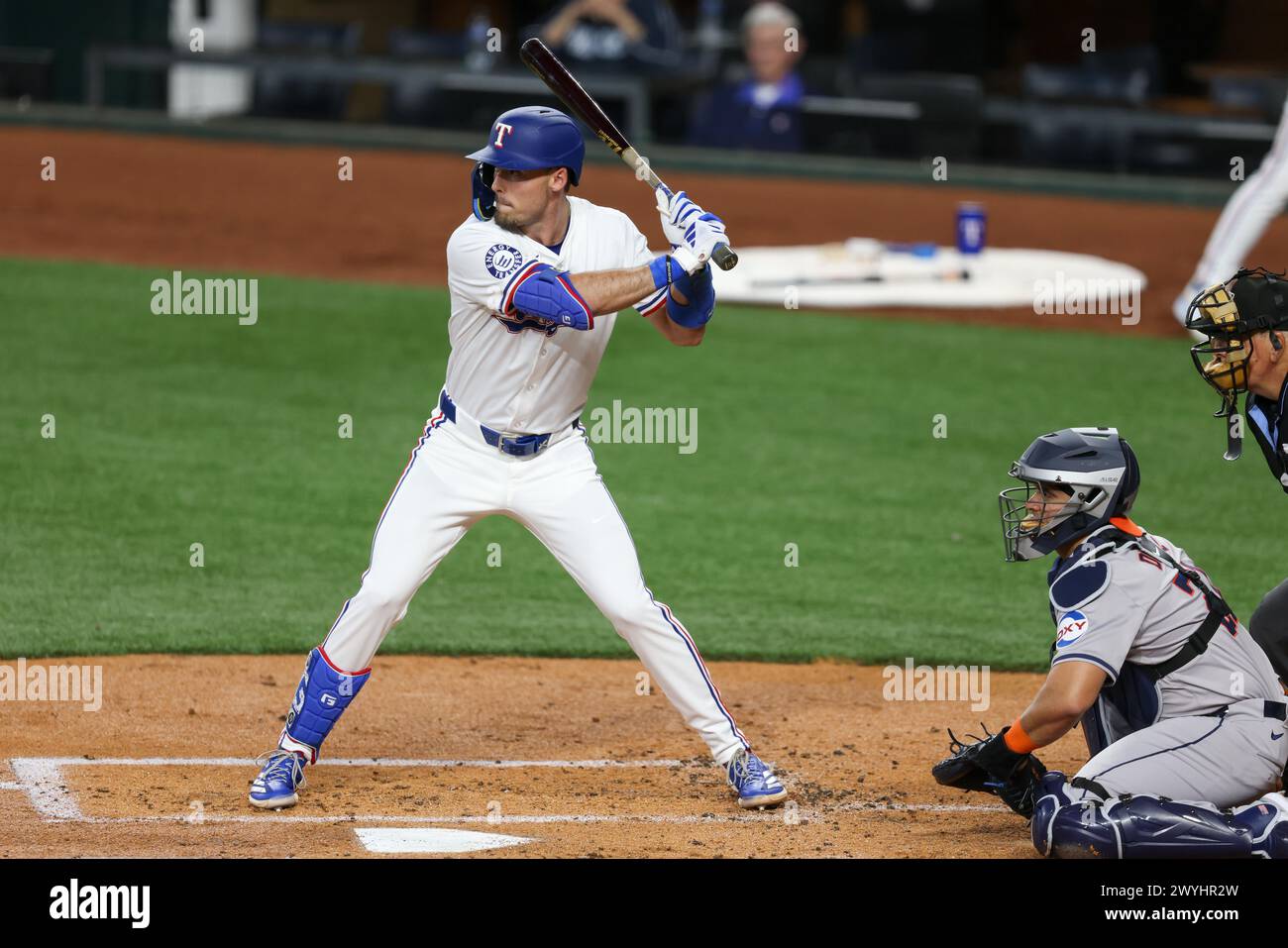 Arlington, Texas, USA. 6th Apr, 2024. Texas Rangers outfielder Evan ...