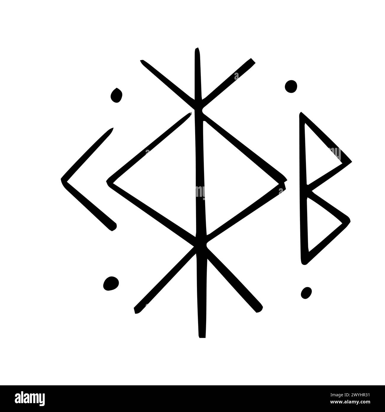 Nordic celtic runes, set norse protection symbols in doodle style, amulet, witchcraft signs on ...