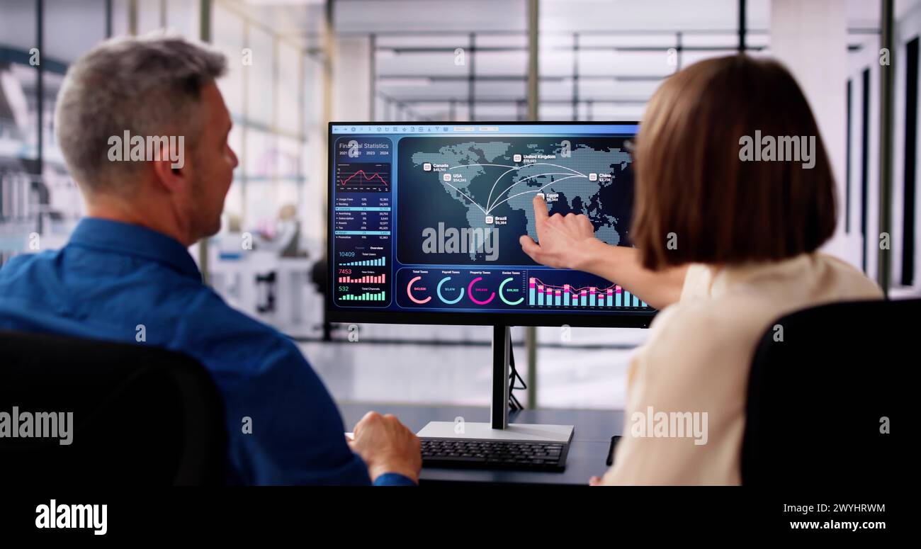 Data Analyst Using Data Analytics KPI Dashboard Stock Photo - Alamy