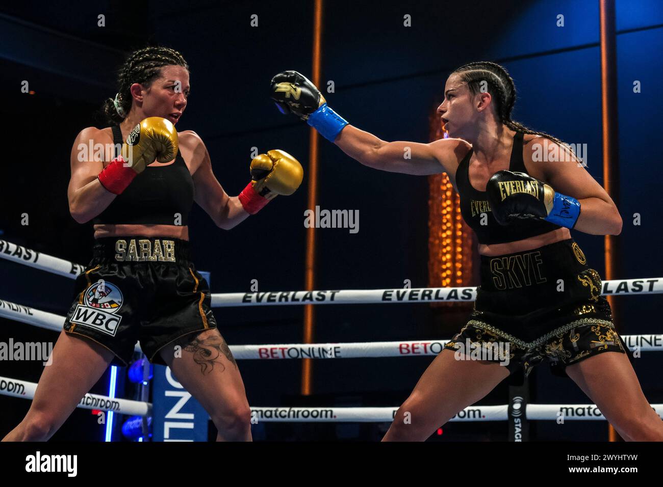 Las Vegas, USA. 6th Apr, 2024. Action between Skye Nicholson (10-0 ...
